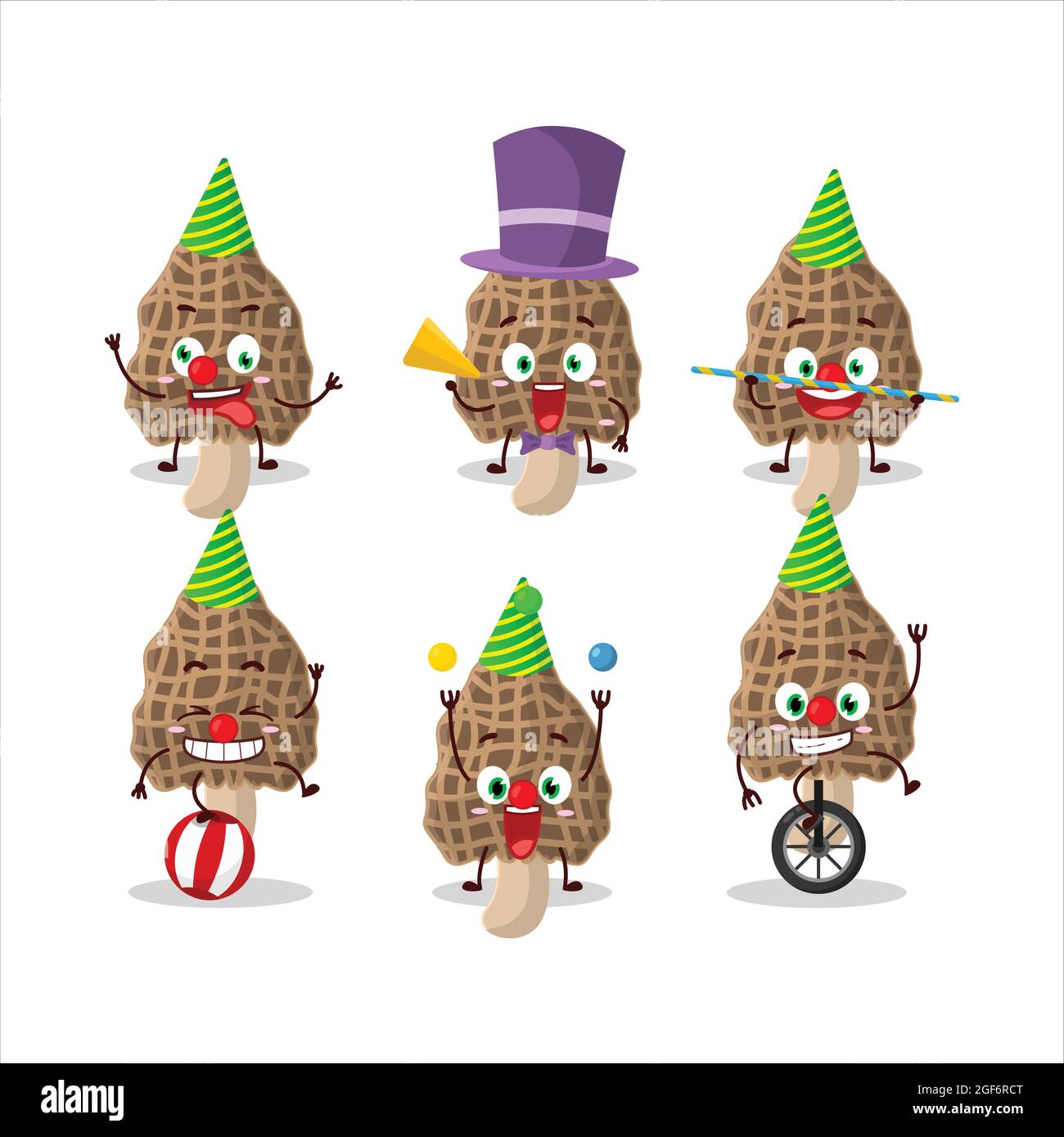 Cartoon character of morel with various circus shows. Vector ...