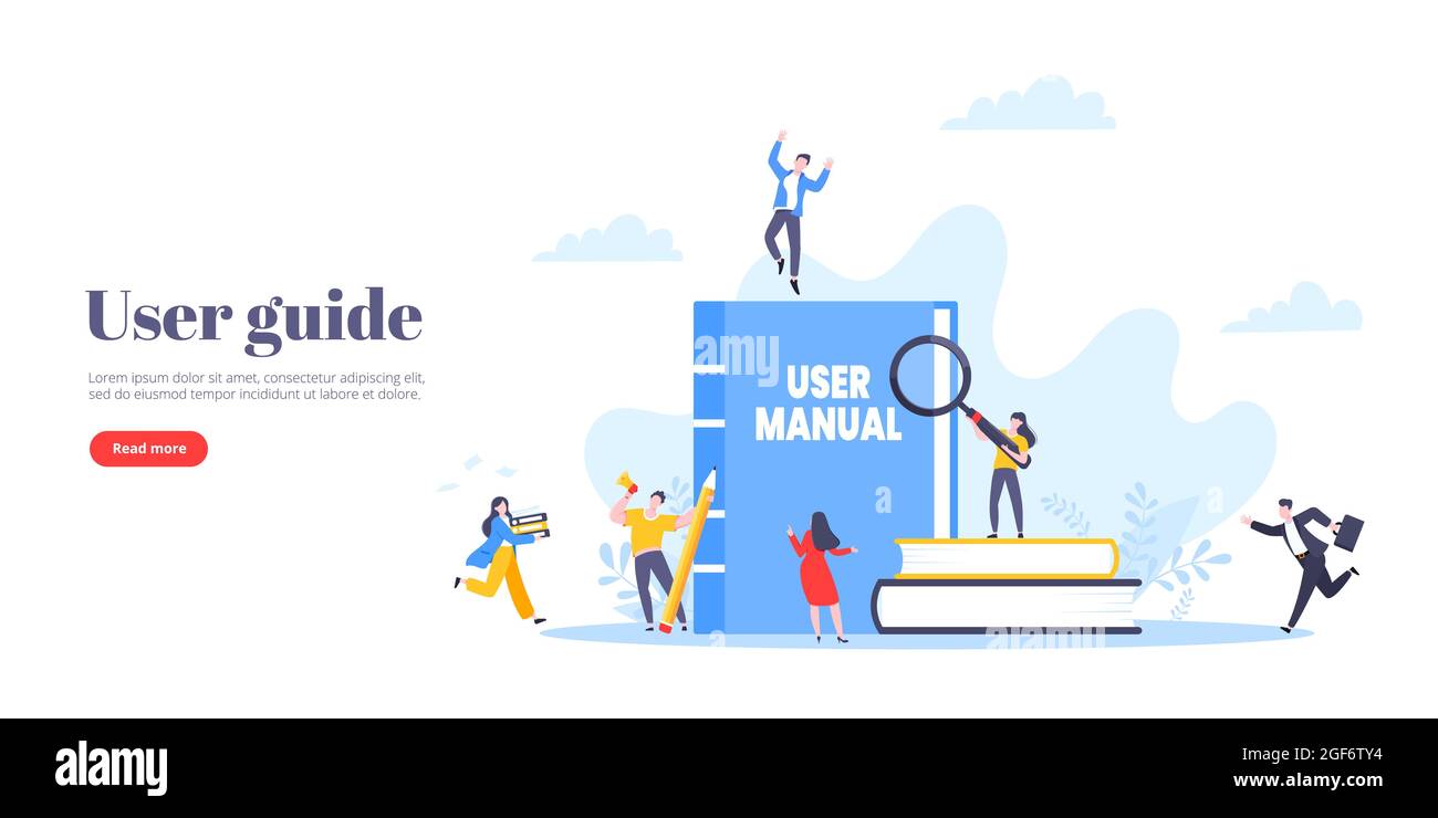 User manual guide book flat style design vector illustration Stock ...