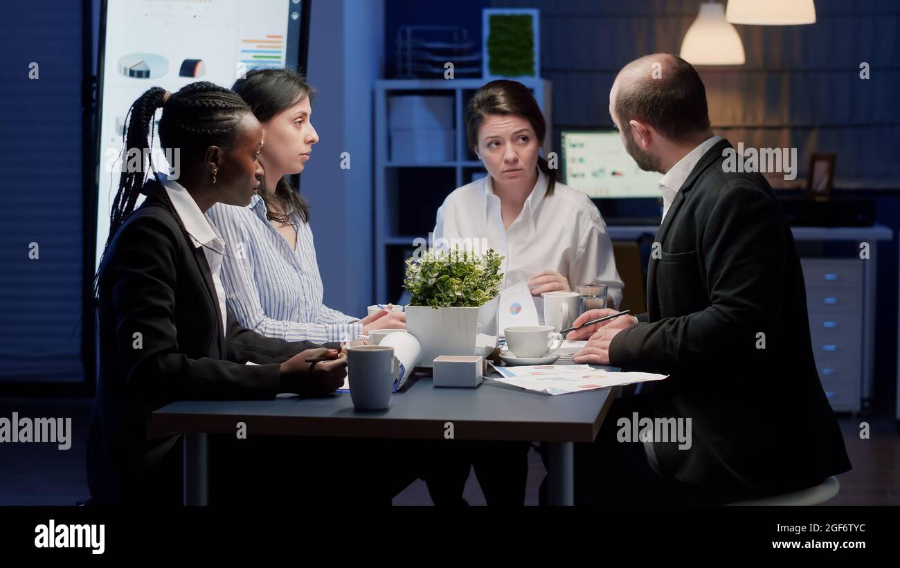Entrepreneur woman sitting at conference table planning management ...
