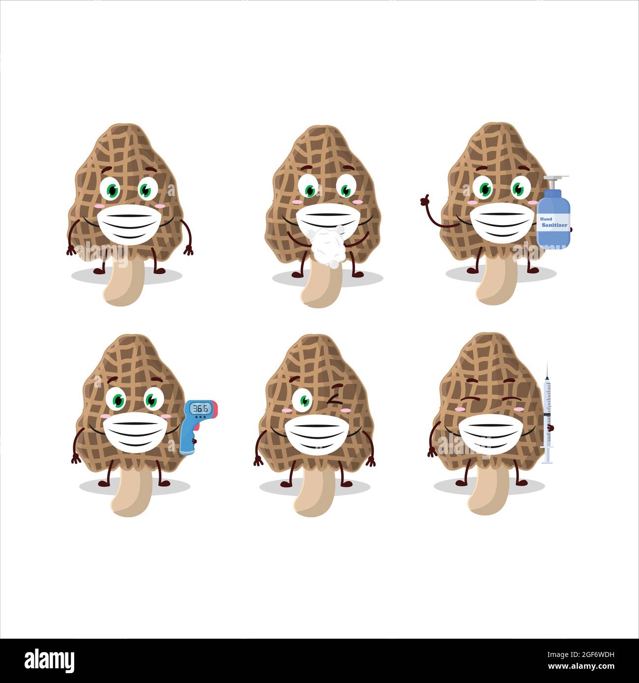 A picture of morel cartoon design style keep staying healthy during a ...