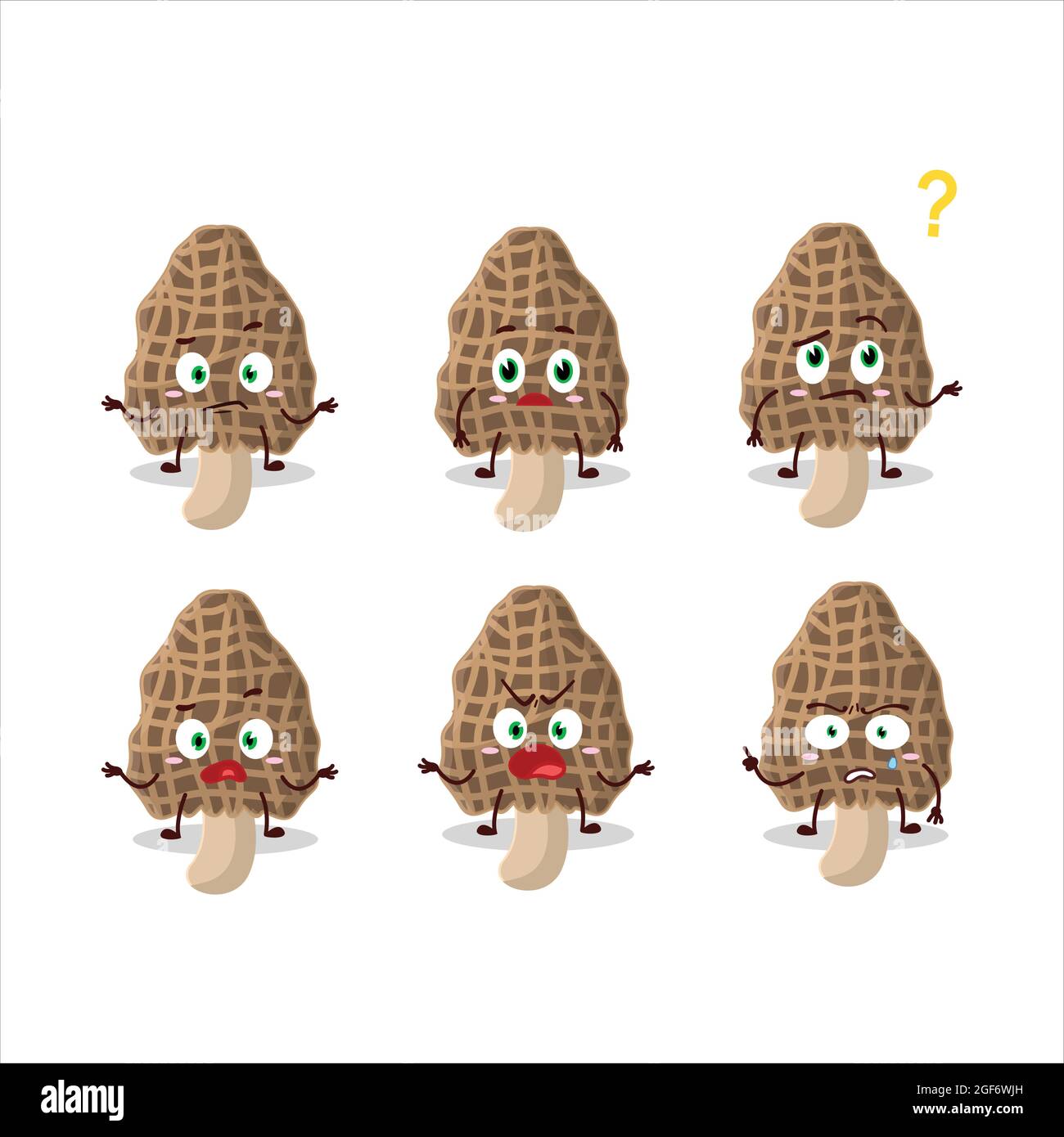 Cartoon character of morel with what expression. Vector illustration ...