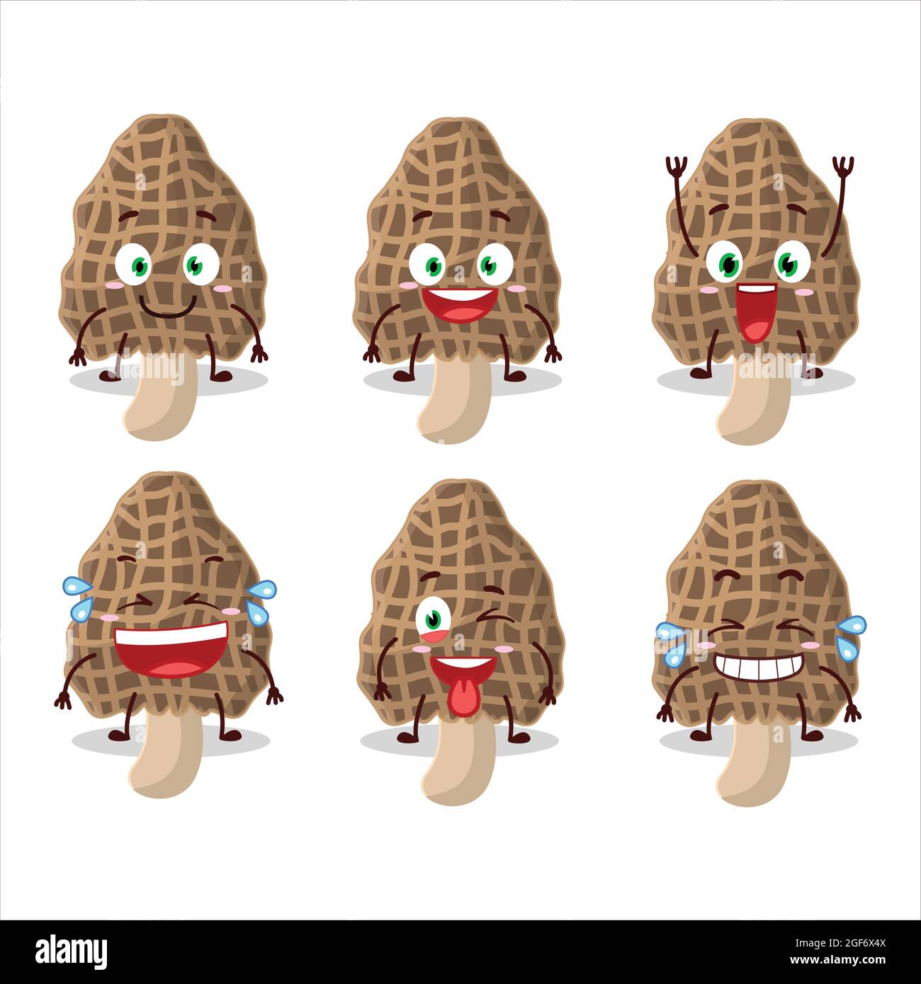 Cartoon character of morel with smile expression. Vector illustration ...