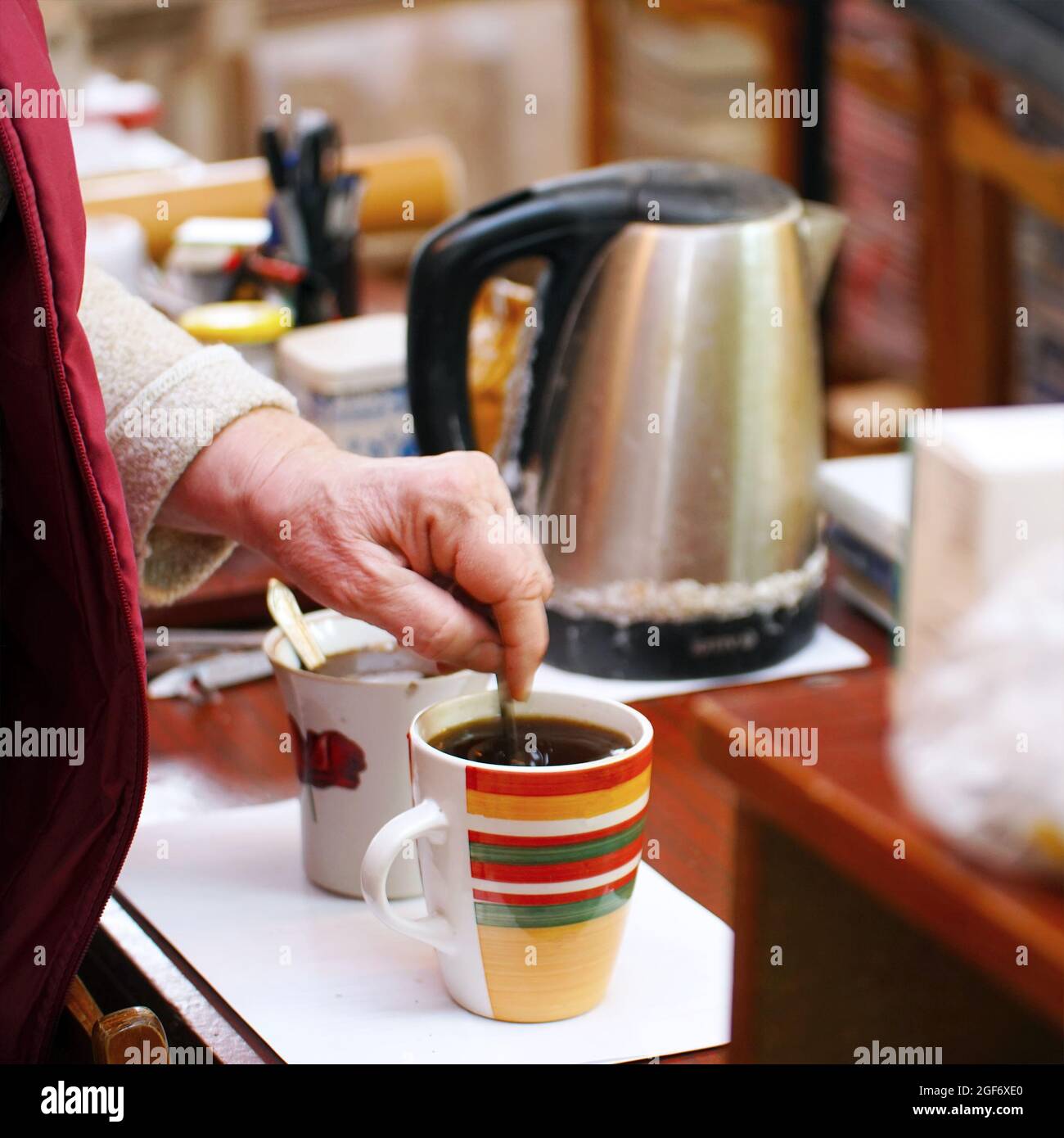 Woman stirs instant coffee hi-res stock photography and images - Alamy