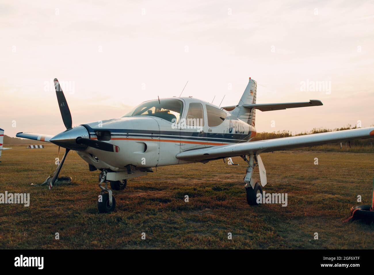 RUSSIA, MOSCOW - AUGUST 1, 2020: Small private single engine propeller ...