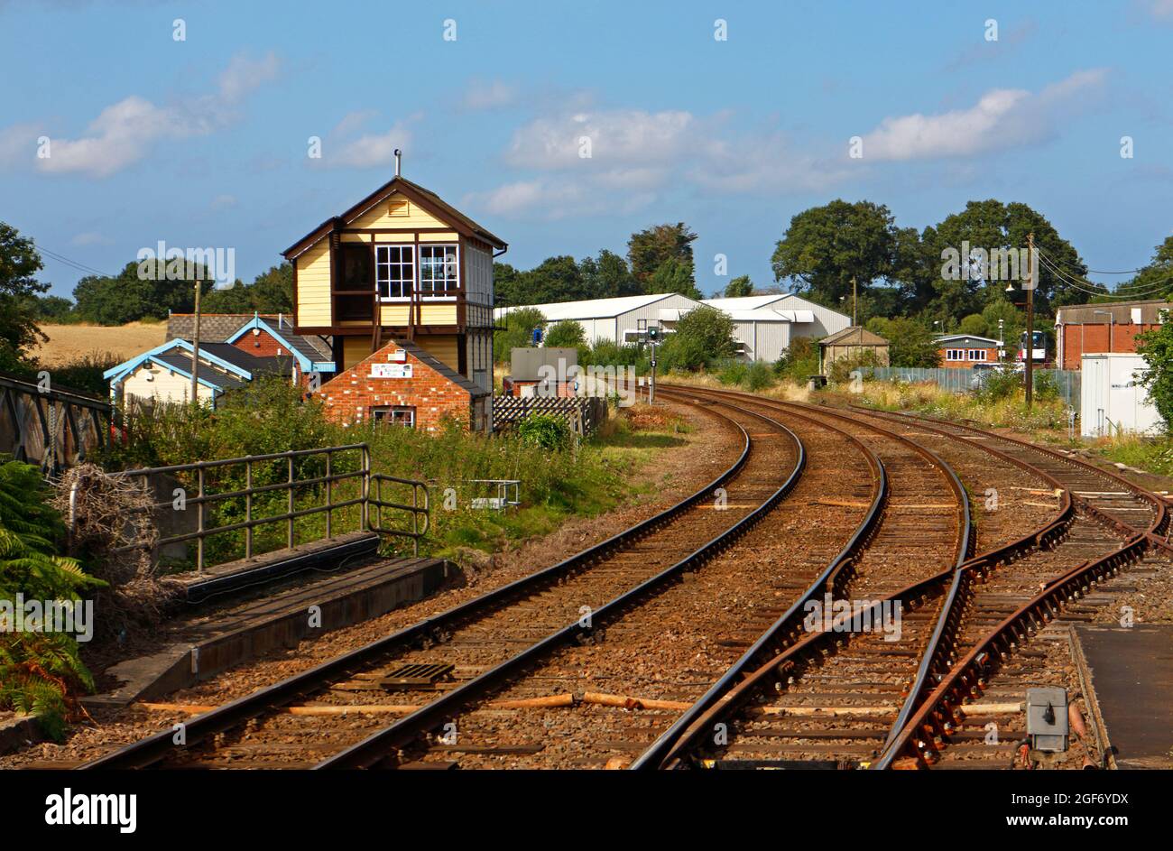 The Bittern Line running north from Hoveton and Wroxham Station by the ...