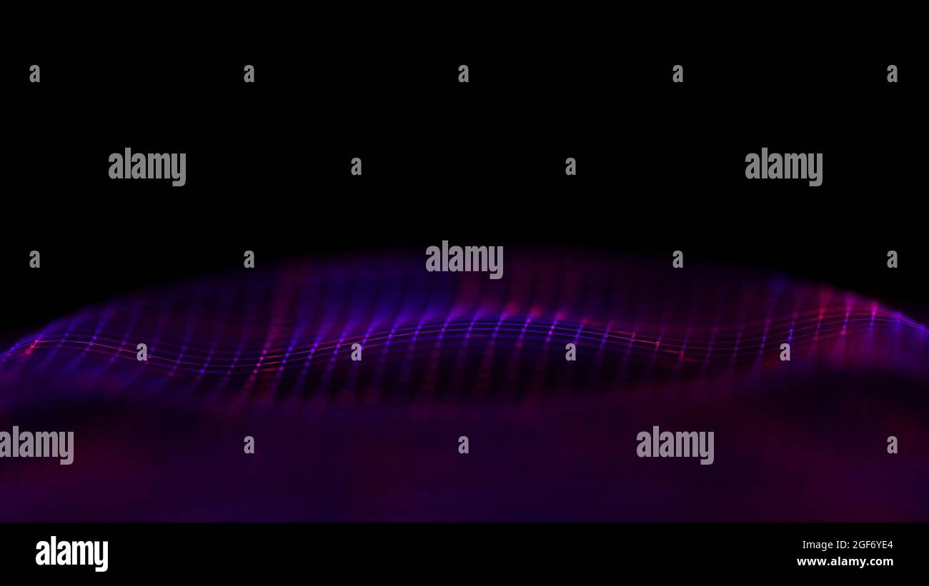Purple technology music wave background. Neon red light Stock Photo - Alamy