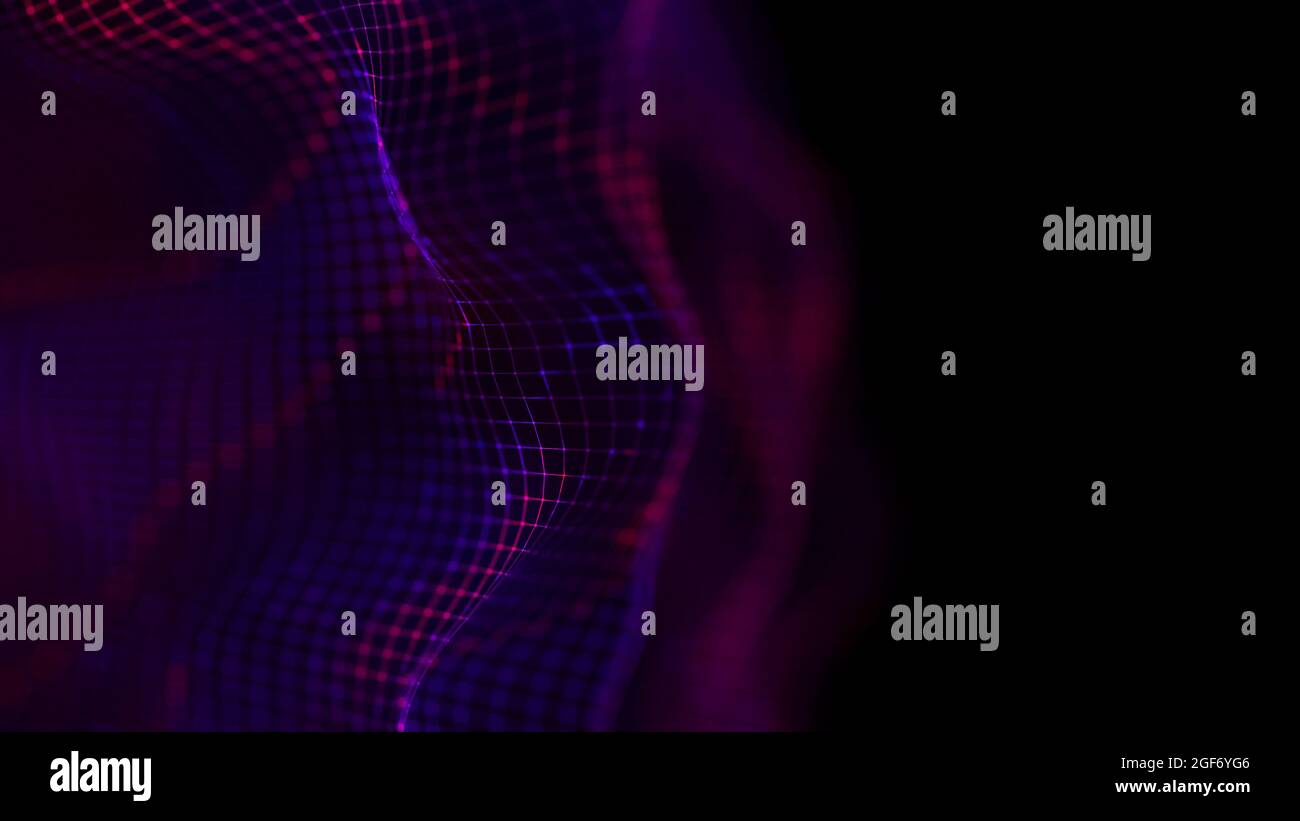 Purple technology music wave background. Neon red light Stock Photo - Alamy
