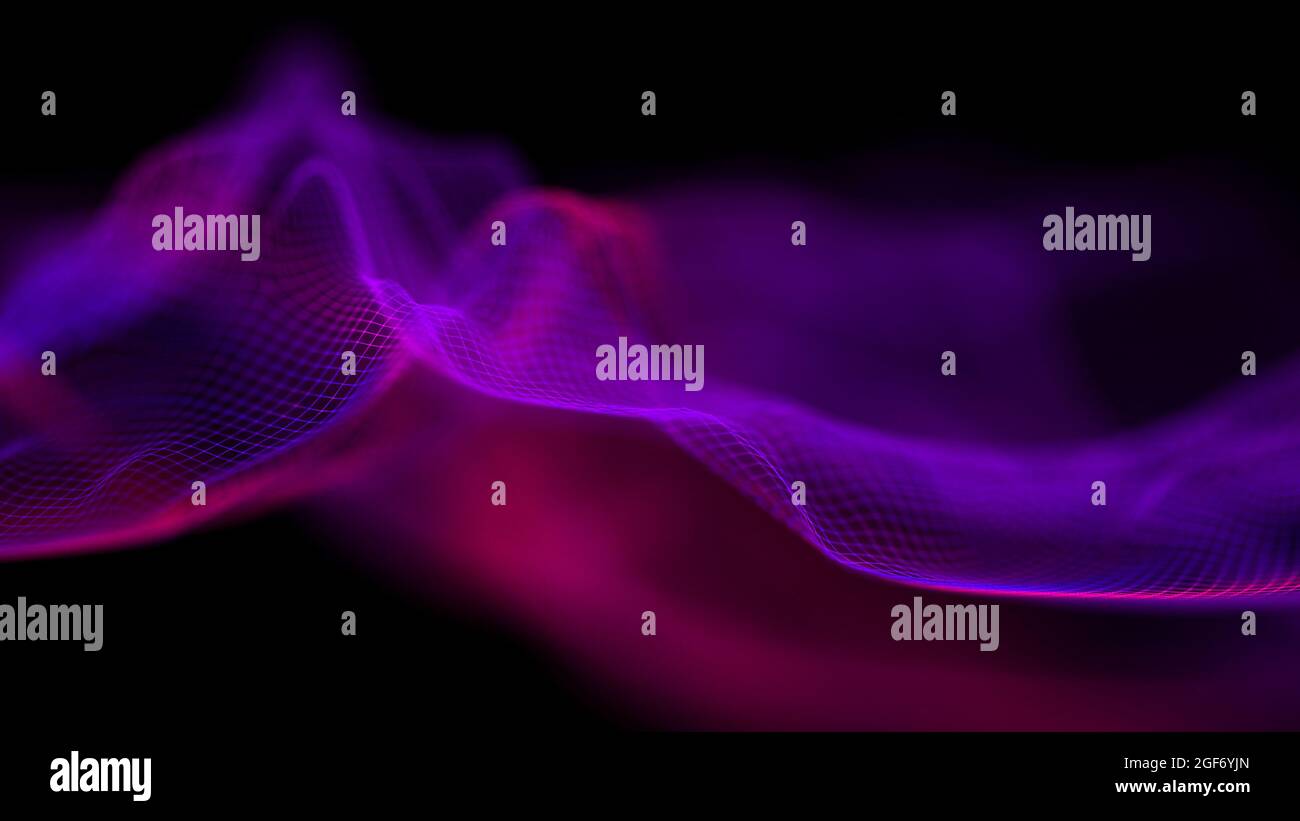 Purple technology music wave background. Neon red light Stock Photo - Alamy
