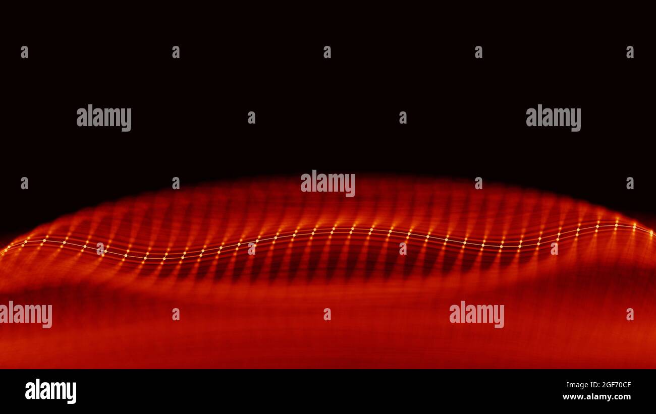 Red abstract technology background. Music abstract wave Stock Photo - Alamy