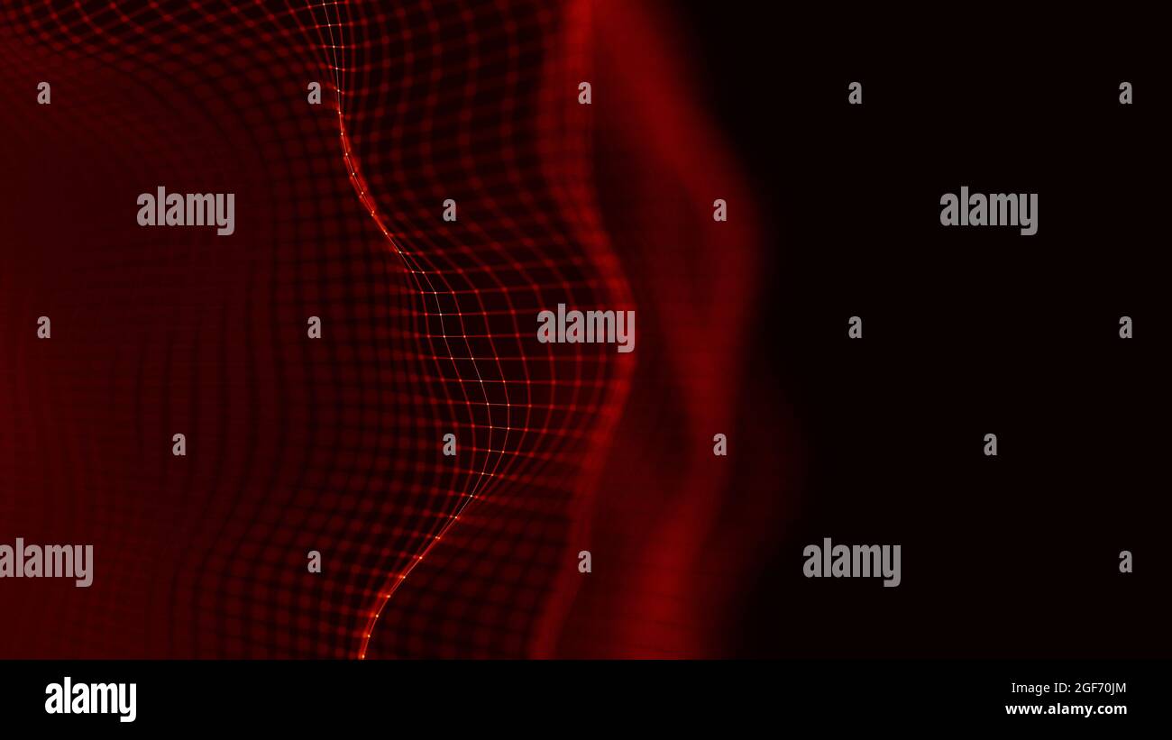 Red abstract technology background. Music abstract wave Stock Photo - Alamy