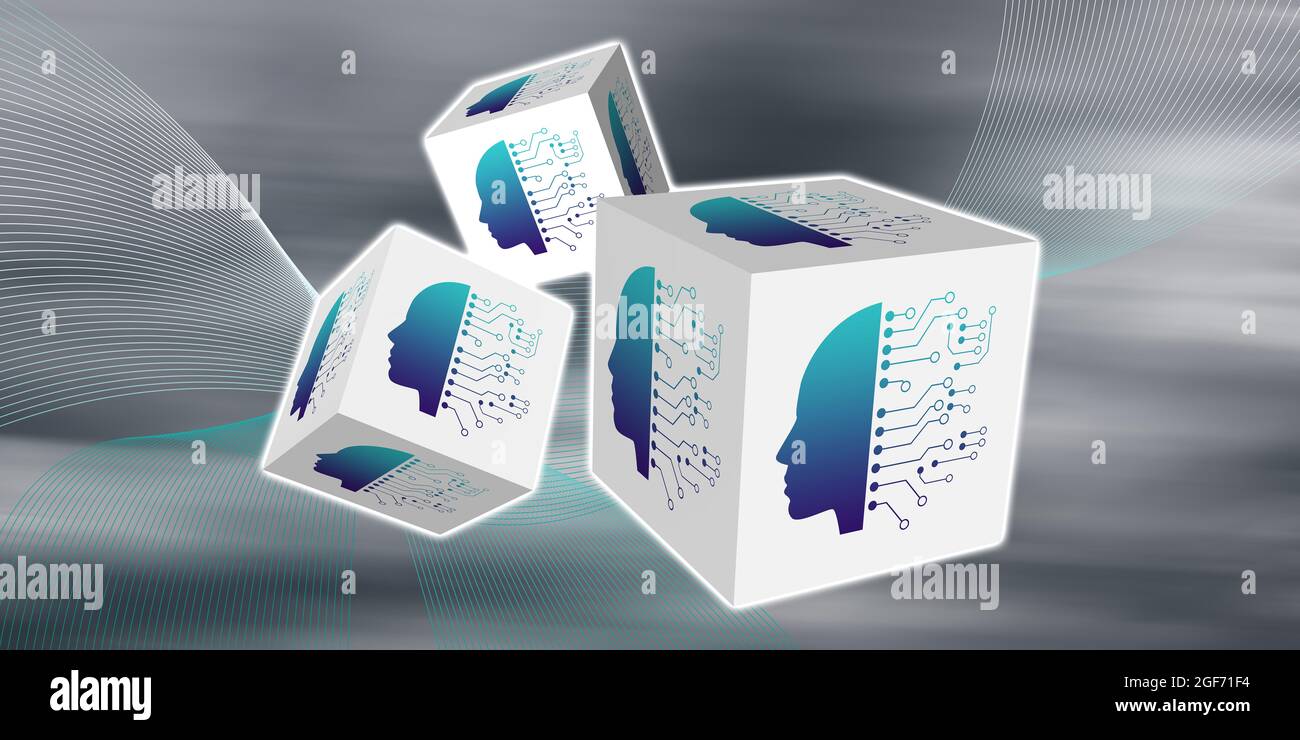 Illustration of a machine learning concept Stock Photo - Alamy