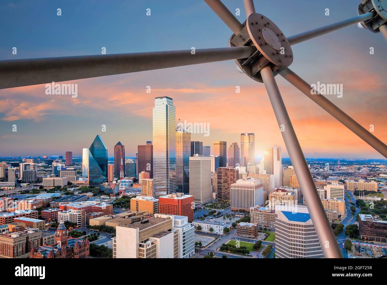 Dallas, Texas cityscape with blue sky at sunset, Texas Stock Photo - Alamy