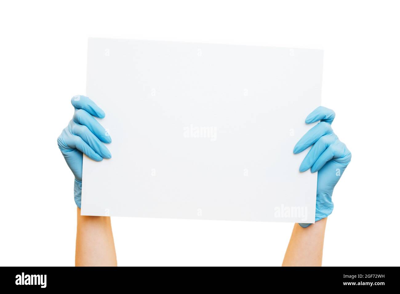 Banner woman hold in Cut Out Stock Images & Pictures - Alamy