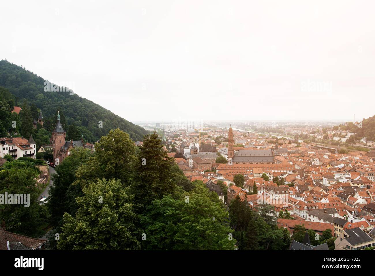 Beautiful morning and sunrise over the valley where the old town in ...