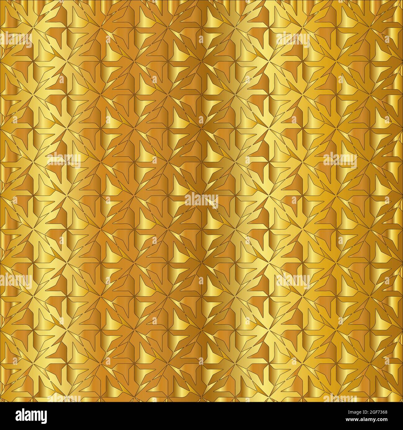 Geometric vector pattern with yellow and white gradient. gold ornament ...