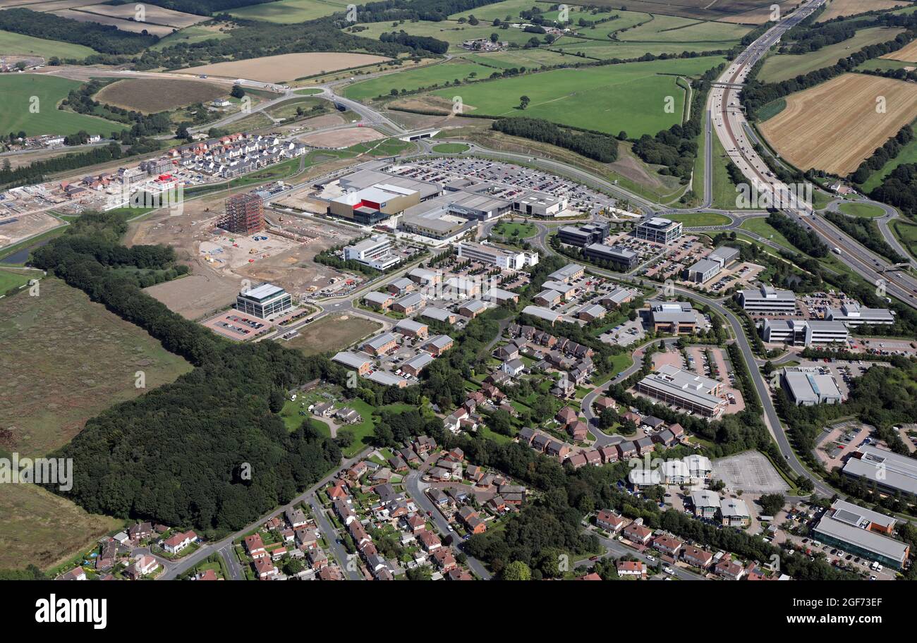 aerial view of The Springs Retail Park and businesses on Century Way on ...