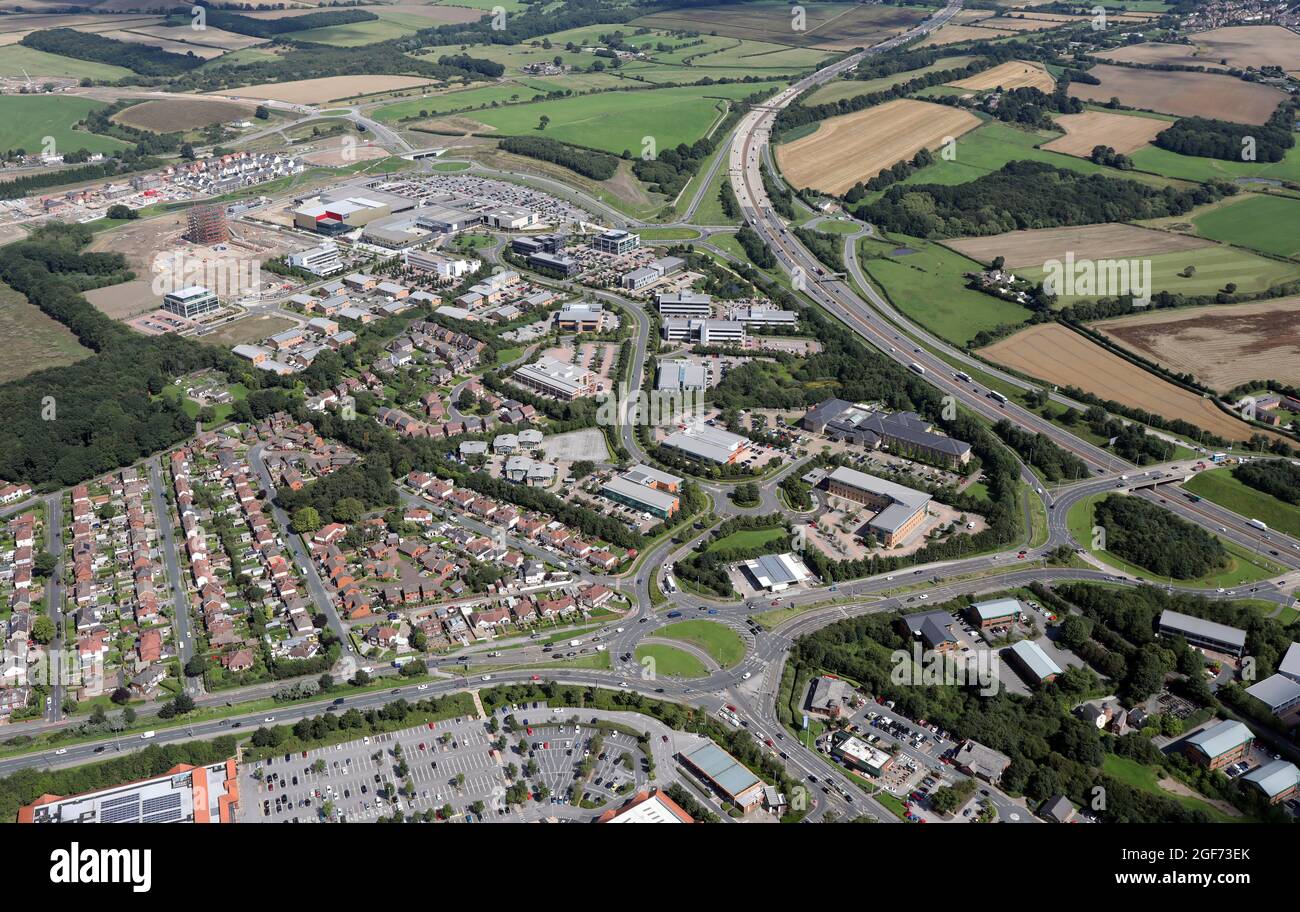 aerial view of The Springs Retail Park and businesses on Century Way on ...