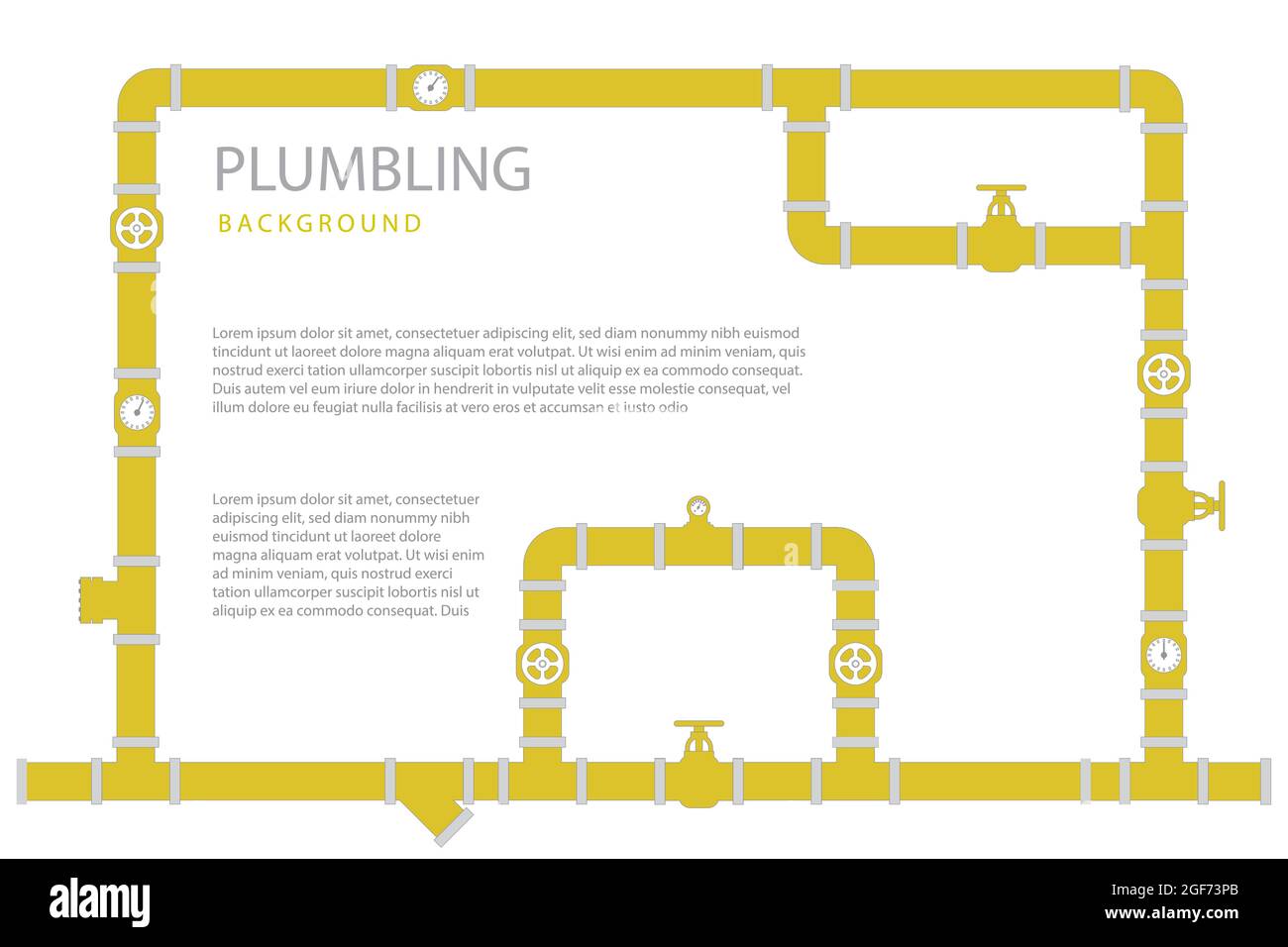 Plumbing business template. Industrial pipe and fitting background ...