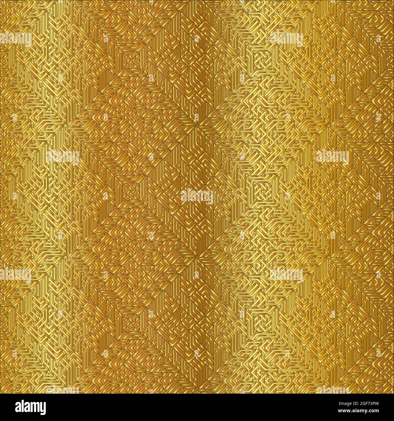 Geometric vector pattern with yellow and white gradient. gold ornament ...