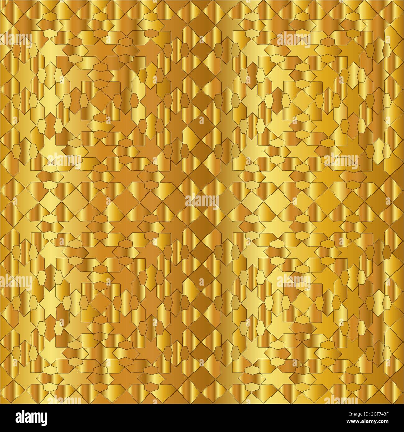 Geometric vector pattern with yellow and white gradient. gold ornament ...