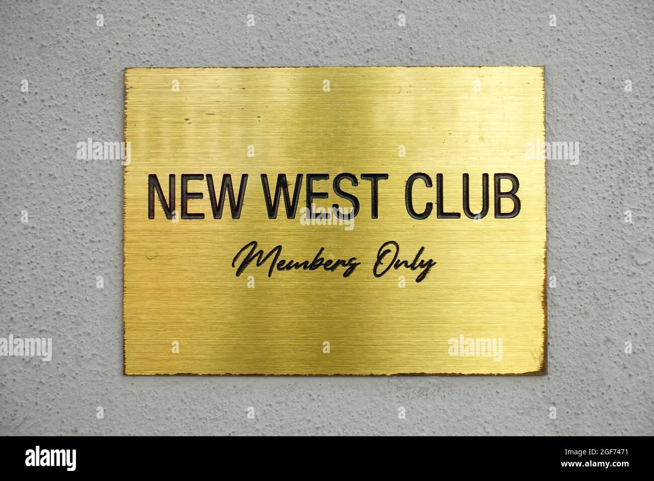 Sign New West Club, Members Only, Berlin Stock Photo - Alamy