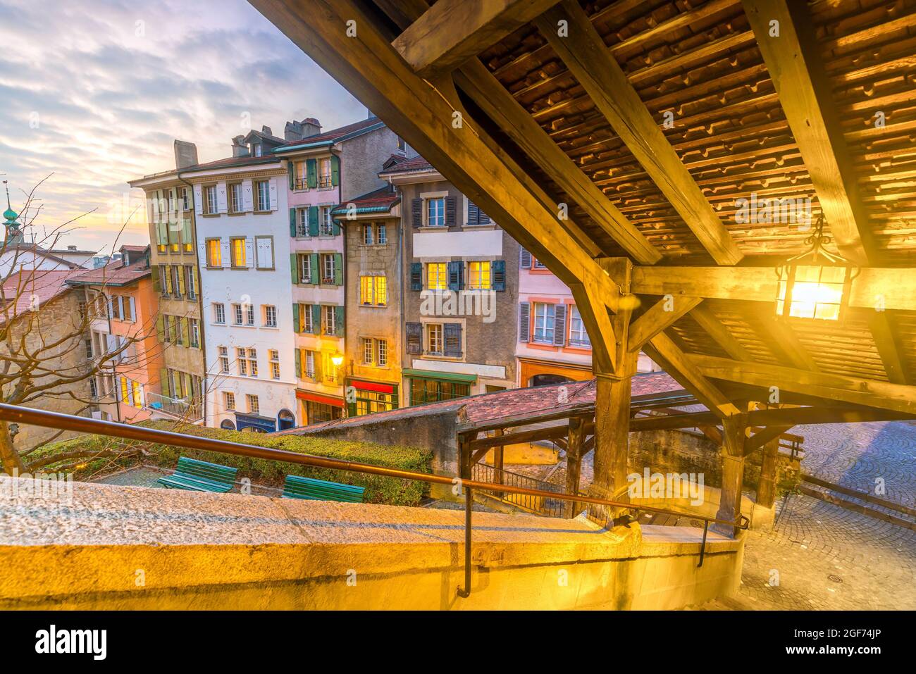 Downtown Lausanne city skyline in Switzerland at sunset Stock Photo - Alamy