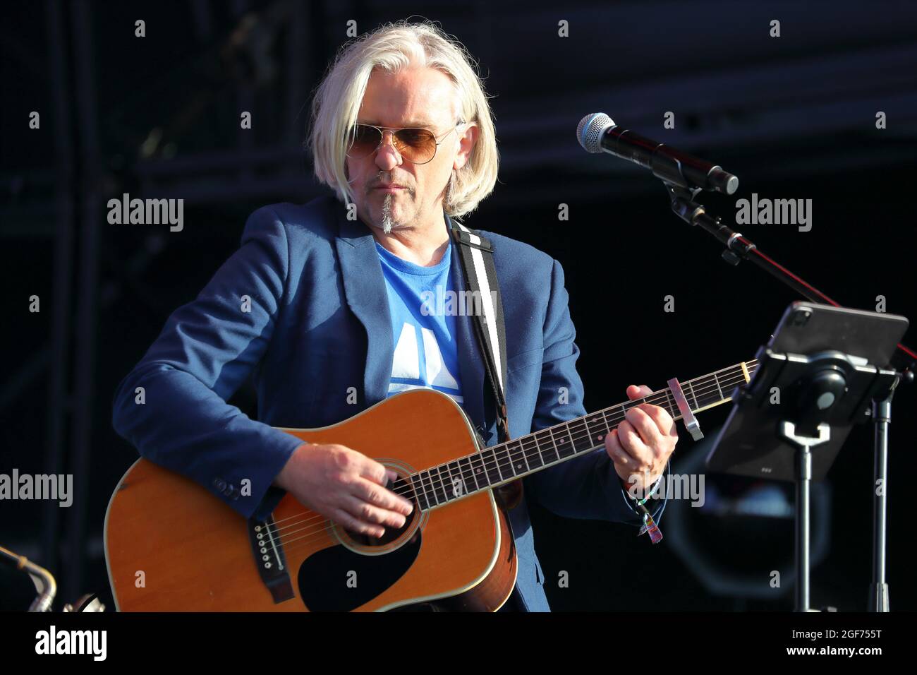 Guitarist Neil Griffiths of The Christians performed live on stage at ...