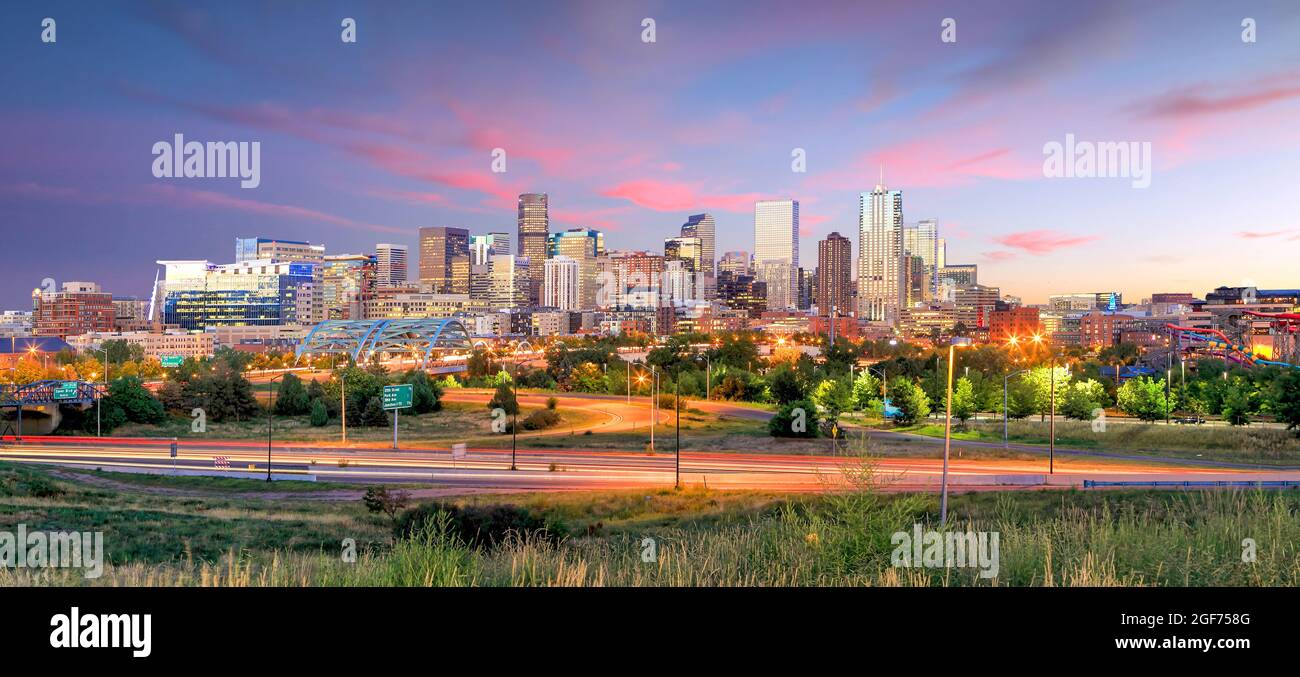 Denver skyline evening hi-res stock photography and images - Alamy