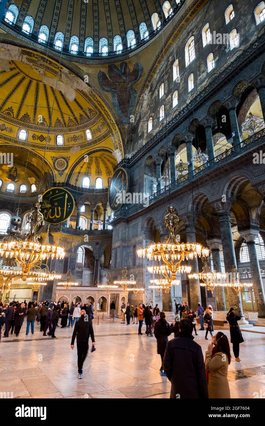 The main floor and dome. The interior of the church, mosque and now ...