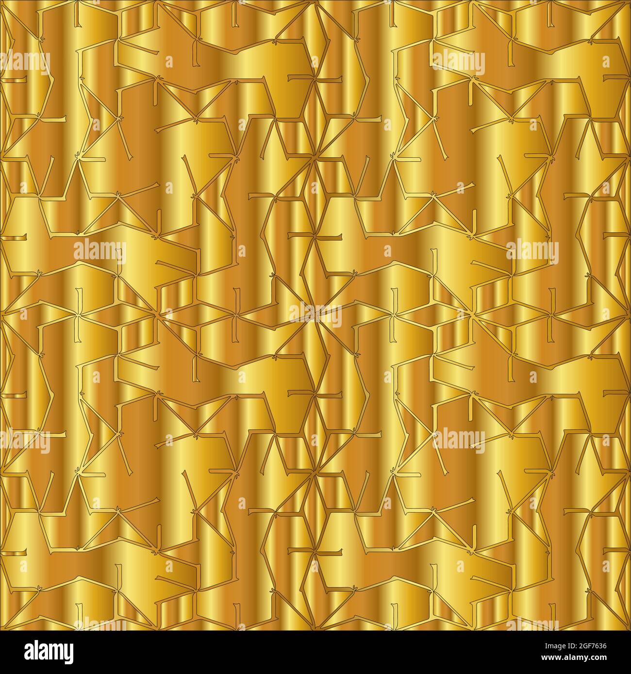 Geometric vector pattern with yellow and white gradient. gold ornament ...