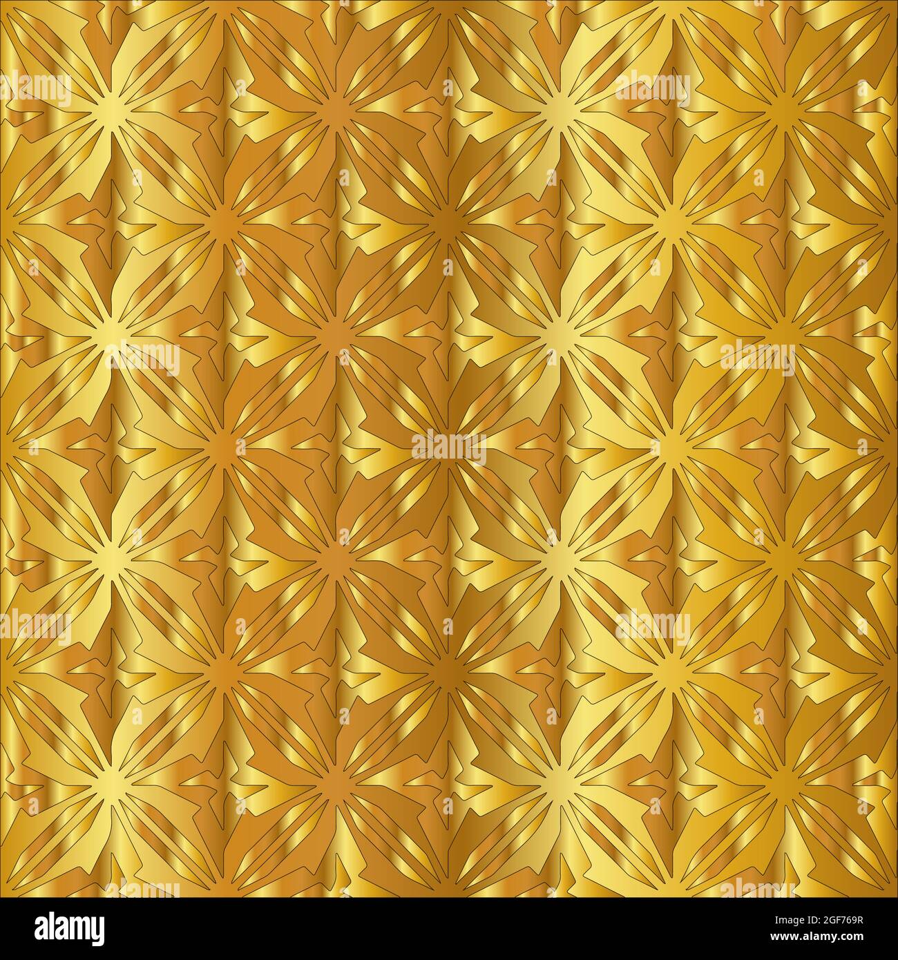 Geometric vector pattern with yellow and white gradient. gold ornament ...