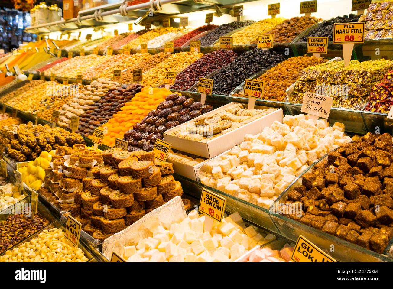 The tempting varieties of sweets at the Hazer Baba Turkish Delight ...