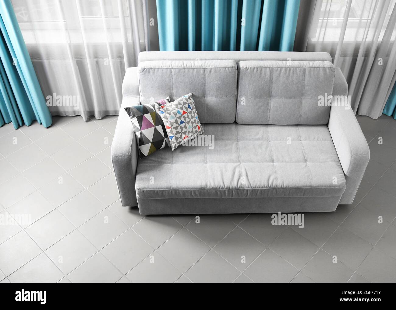 Modern room interior, top view Stock Photo - Alamy