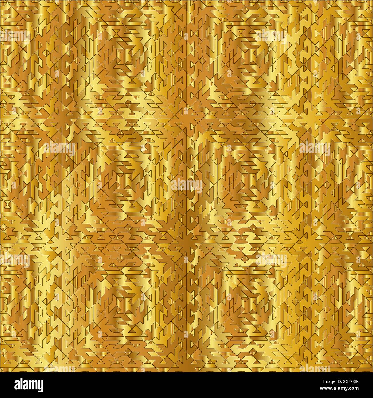 Geometric vector pattern with yellow and white gradient. gold ornament ...