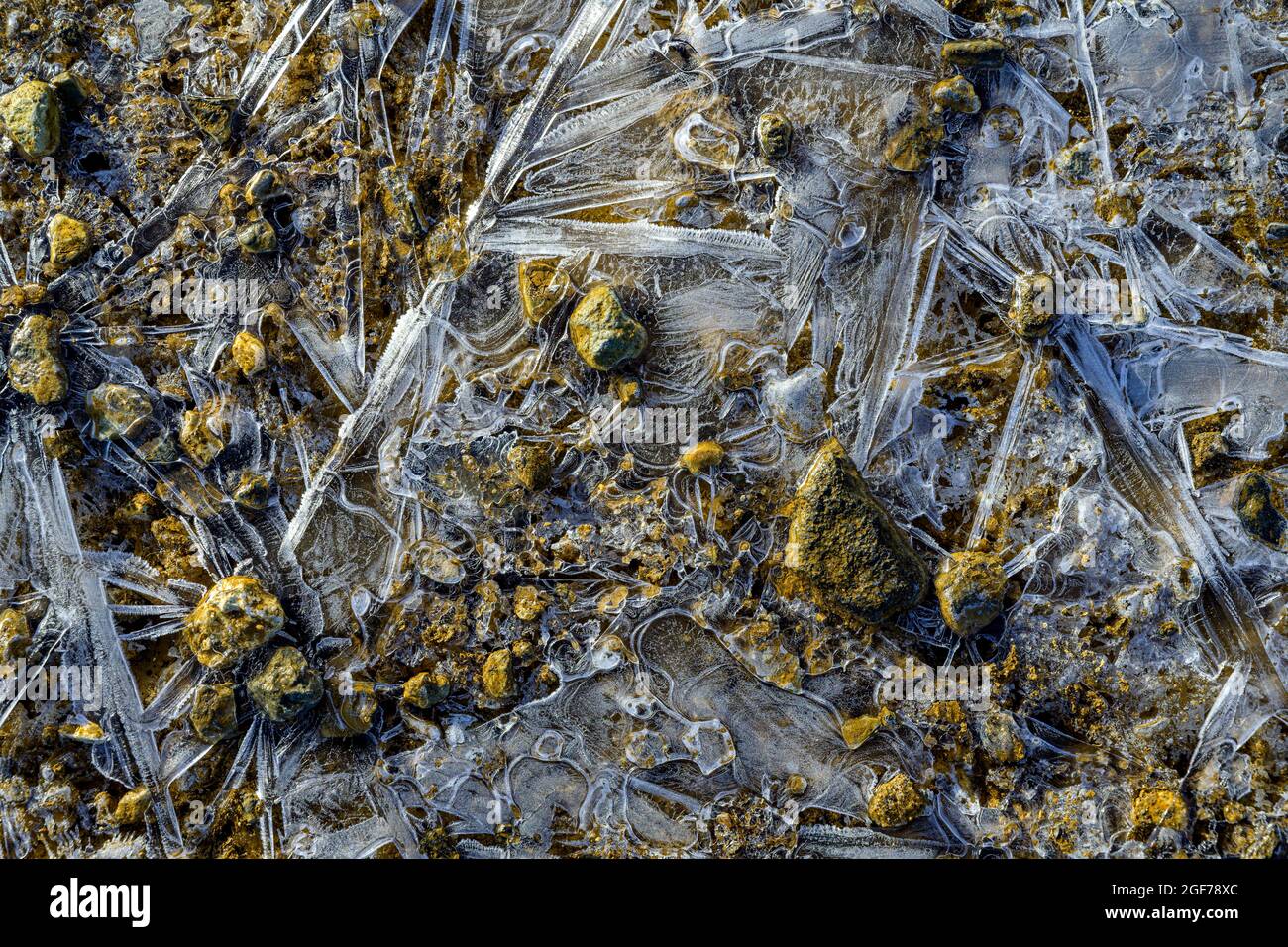 Ice structures on the ground, Kerlingarfjoell, Suourland, Iceland Stock ...