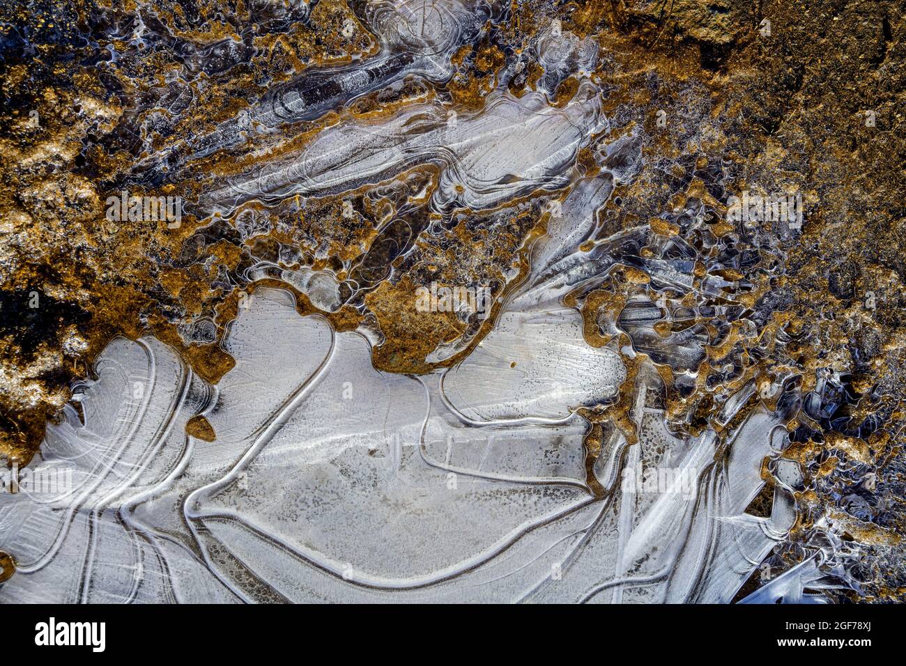 Ice structures on the ground, Kerlingarfjoell, Suourland, Iceland Stock ...