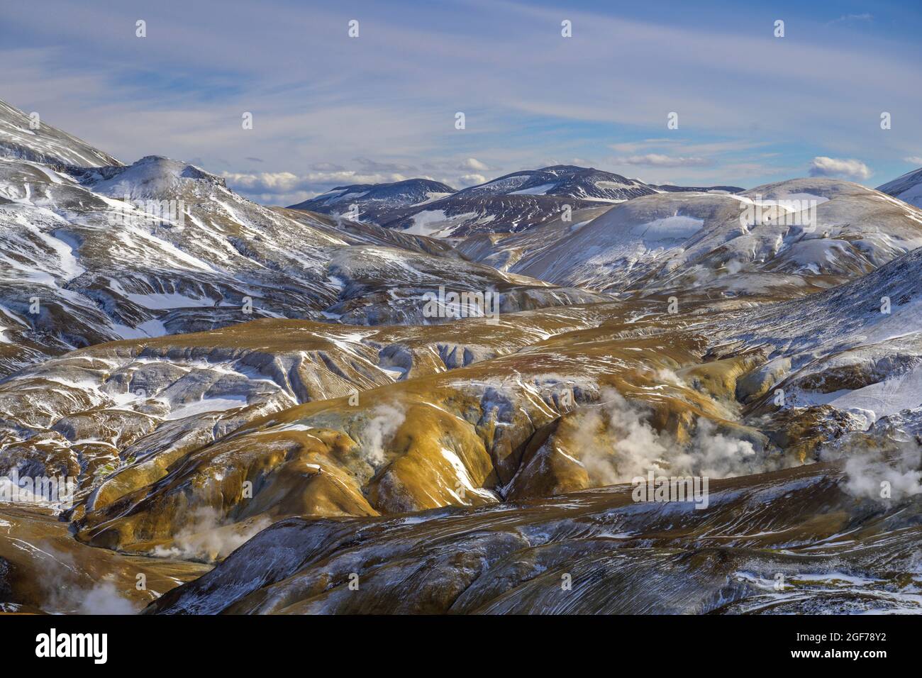 Hot spring area Hveradalir, Kerlingarfjoell, Suourland, Iceland Stock ...