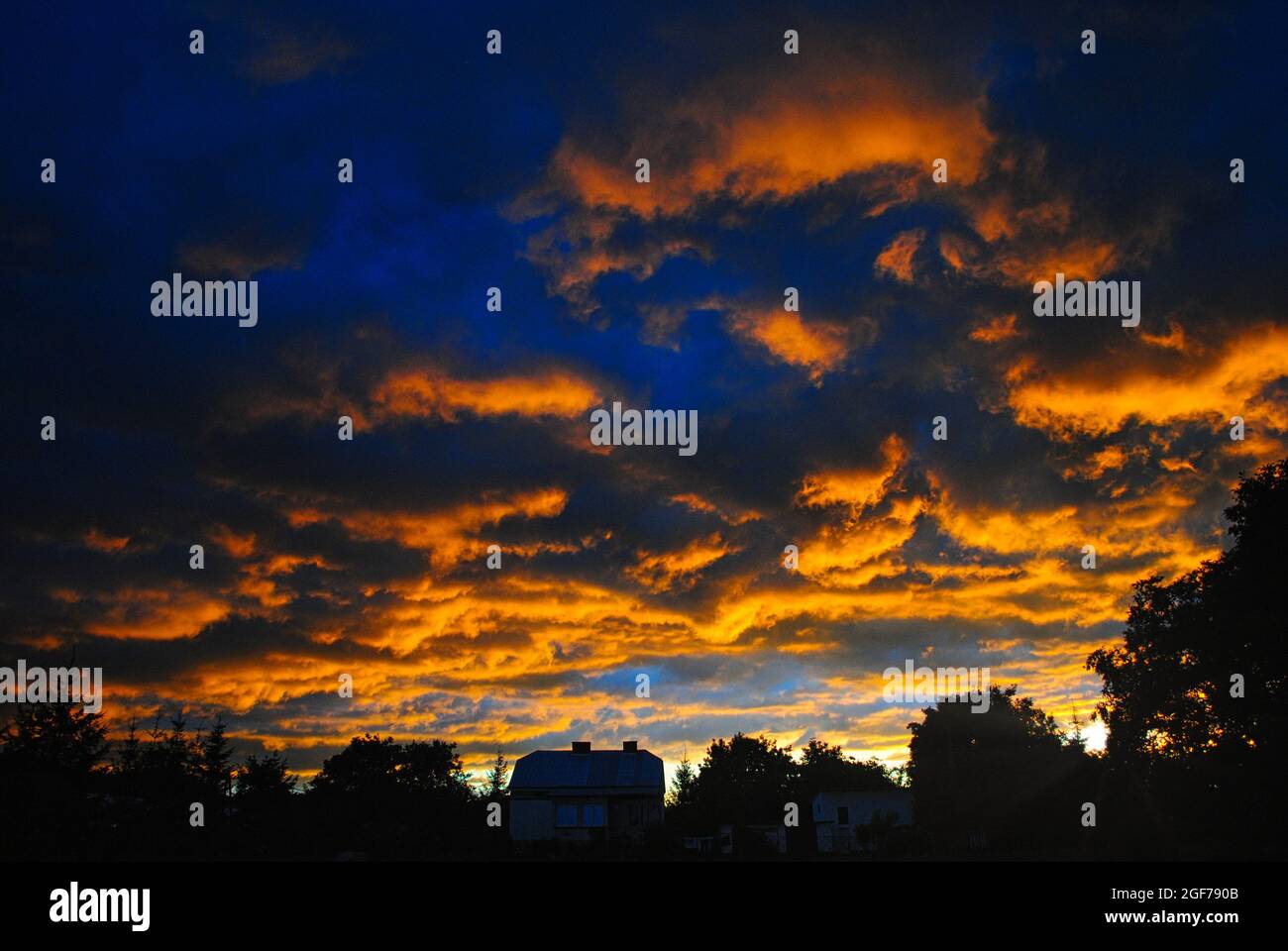Dramatic sunset sky, Poland Stock Photo - Alamy