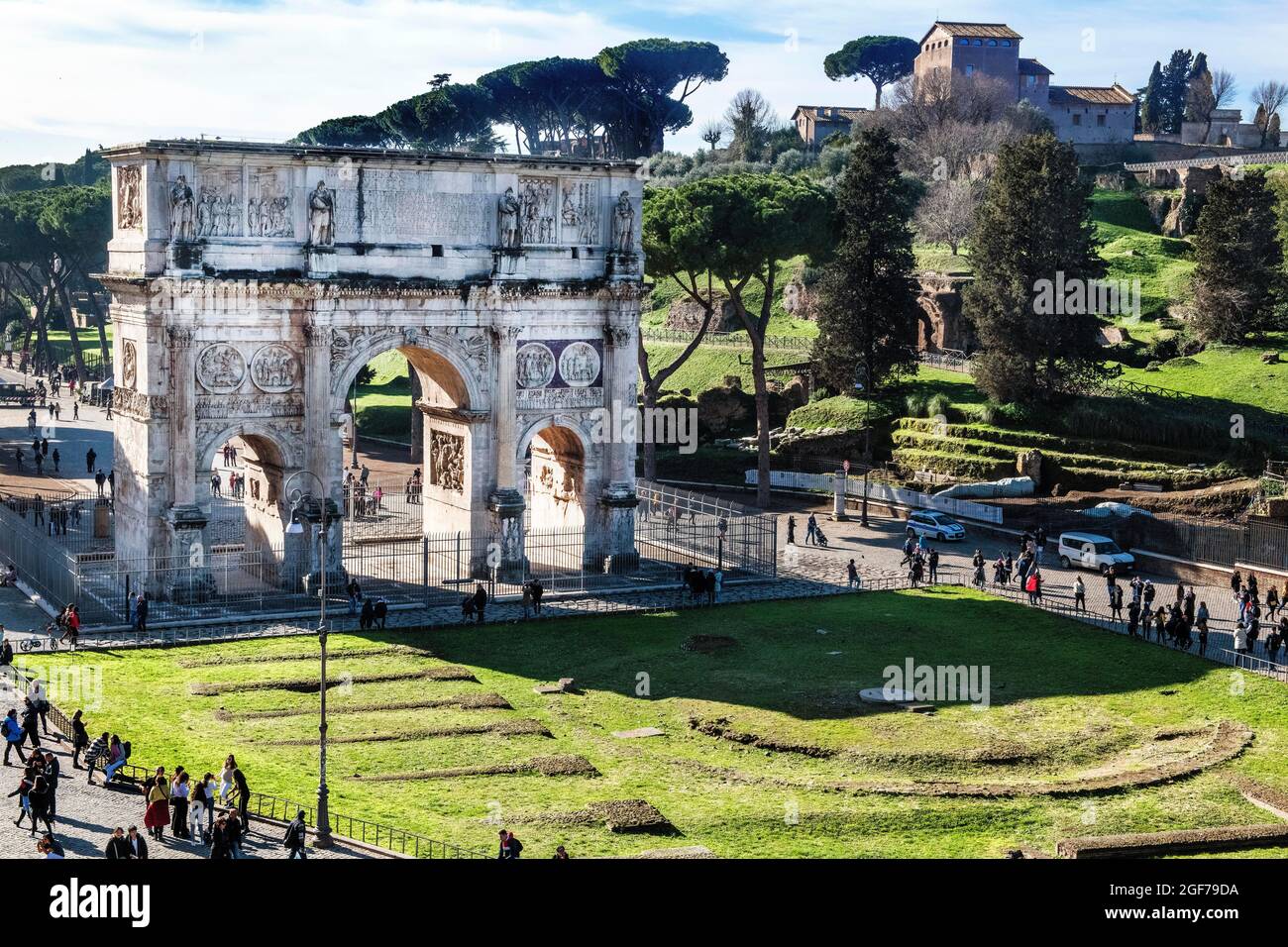 Arch of Constantine, in front of it archaeological soil find of ...
