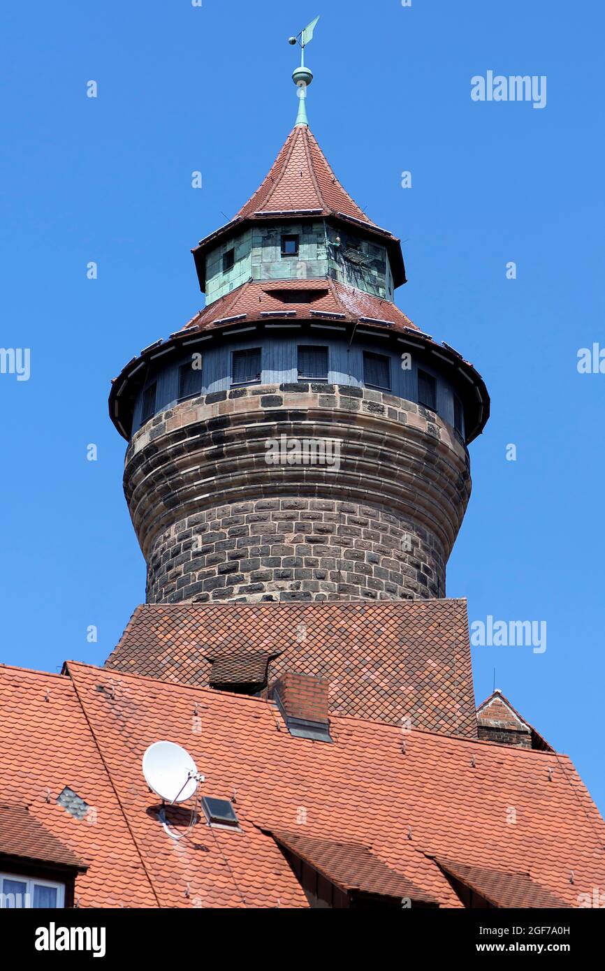 Roofs with the Sinwell Tower, keep of the Kaiserburg, c. 1350 ...
