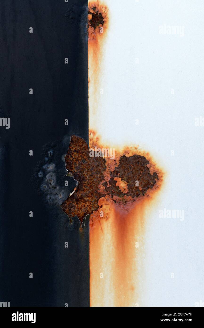 Rust stain on a metal plate, rust Stock Photo - Alamy