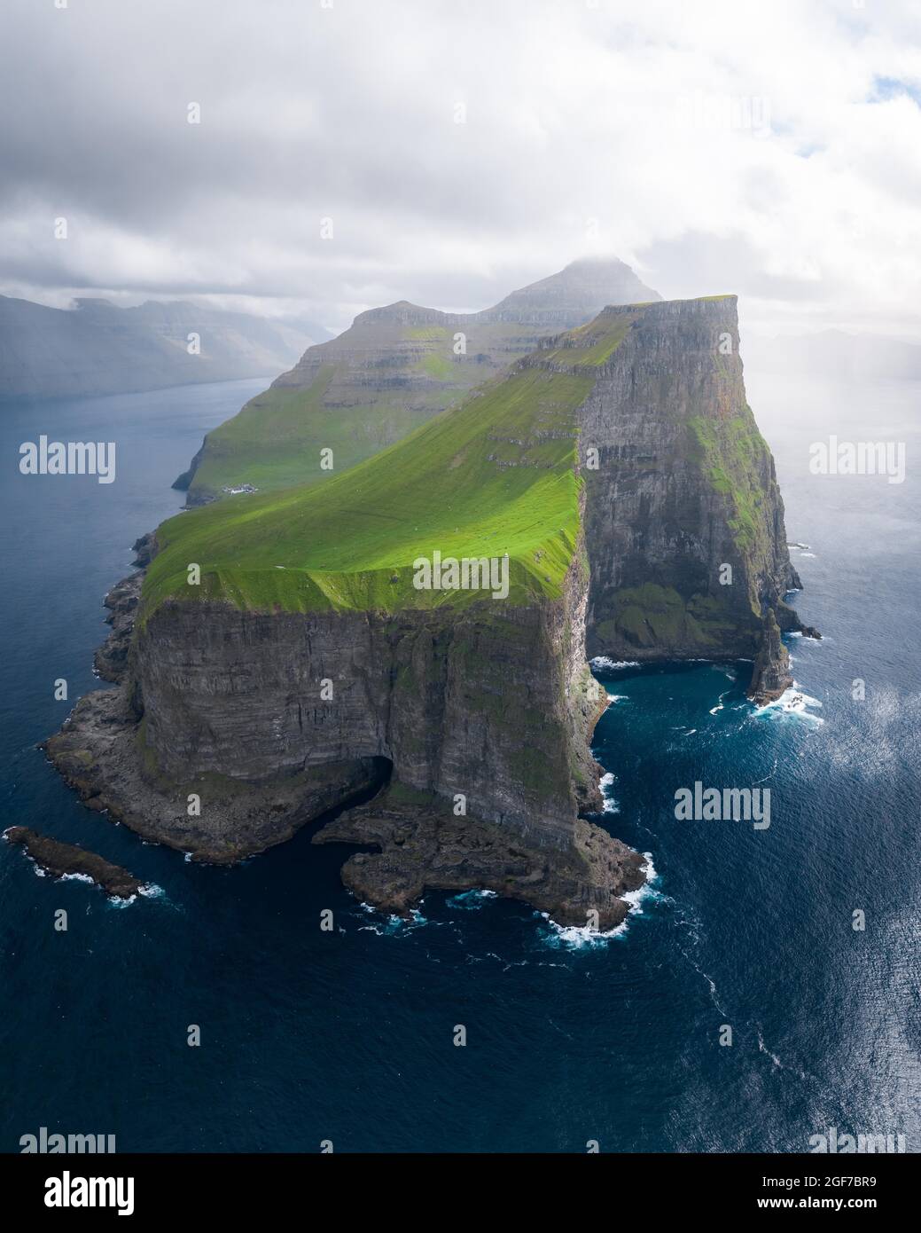 Aerial view, Kalsoy Lighthouse, Kalsoy, Faroe Islands Stock Photo - Alamy