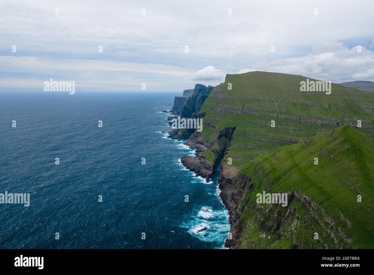 Aerial view, Beinisforo cliff, Suduroy, Faroe Islands Stock Photo - Alamy