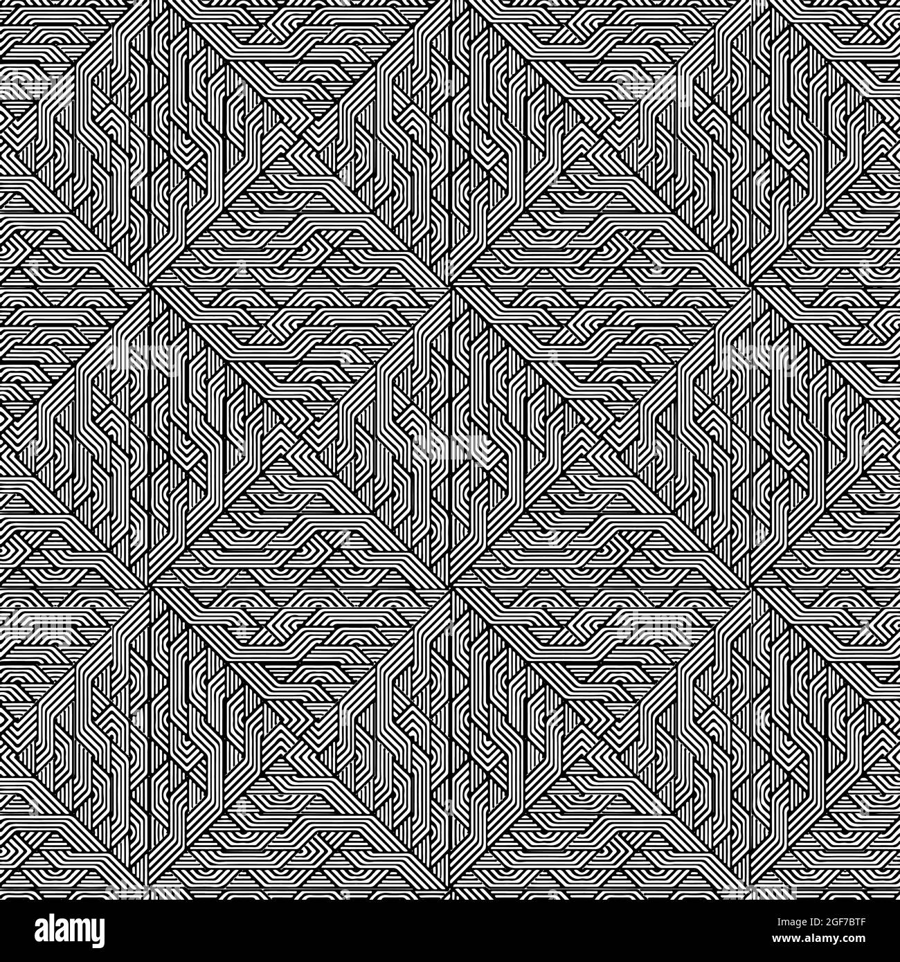 Seamless vector pattern in geometric ornamental style. Black ornament ...