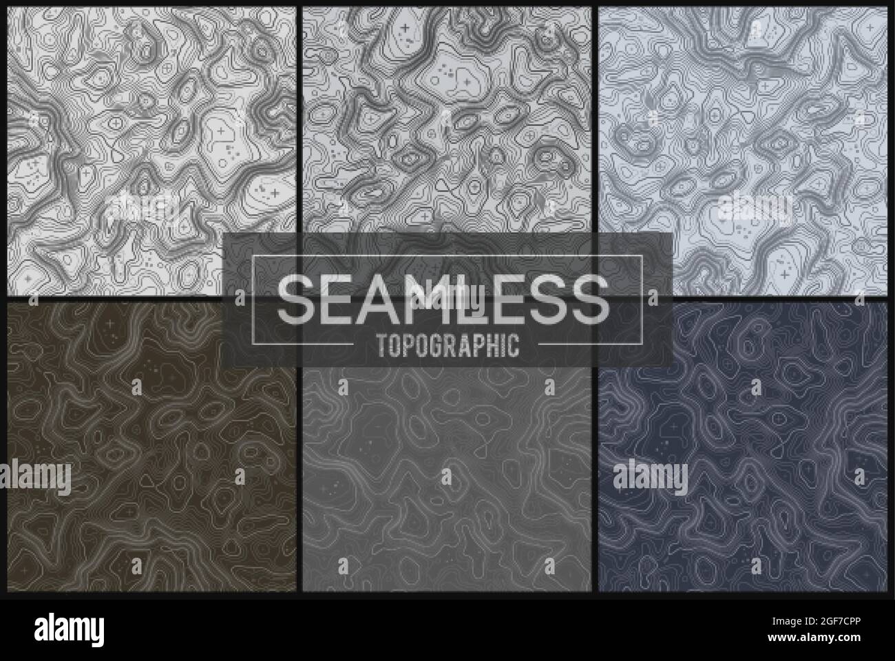 Seamless topographic maps set.Topo map with elevation. Contour map ...