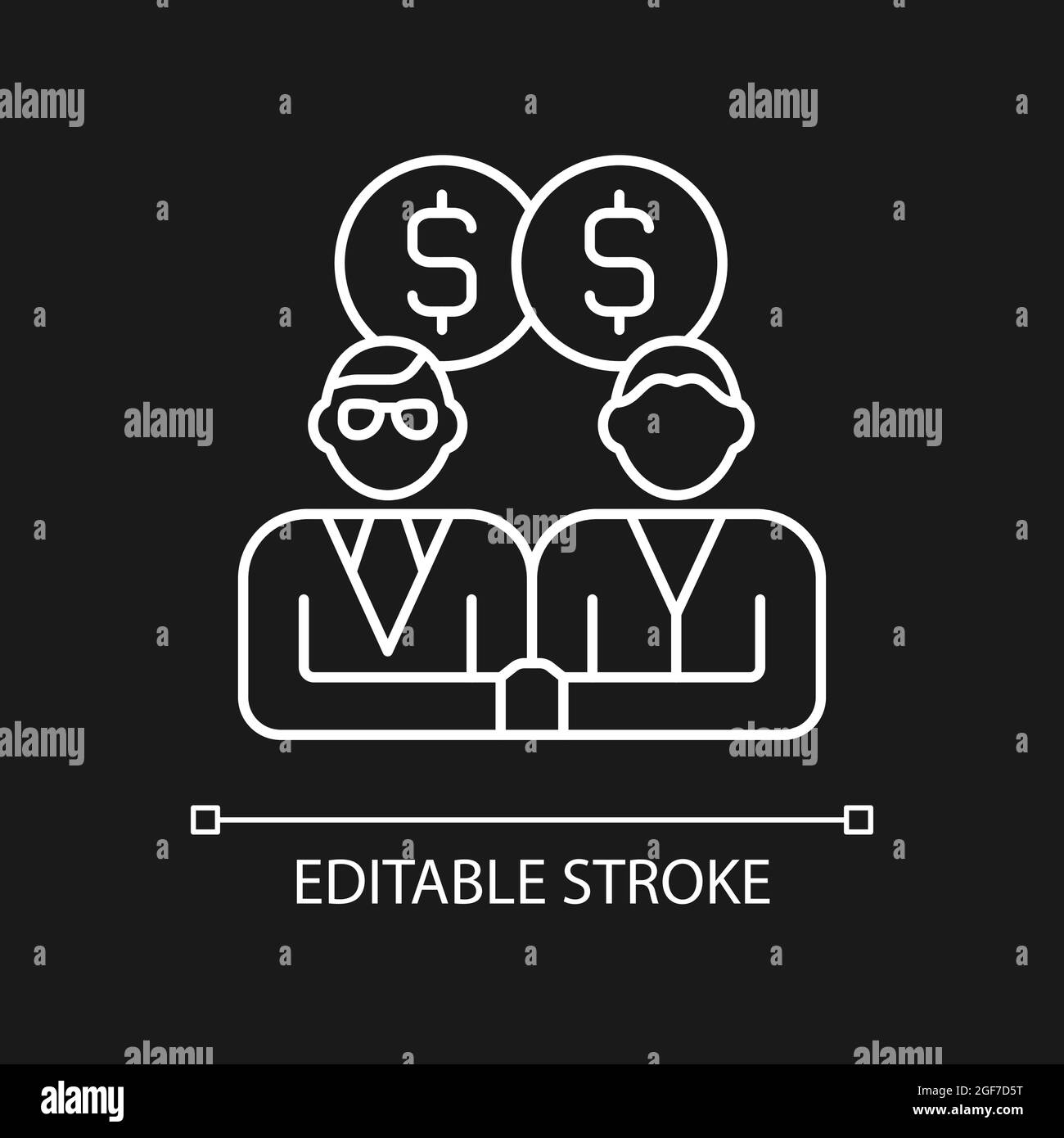 Sales representative white linear icon for dark theme Stock Vector ...