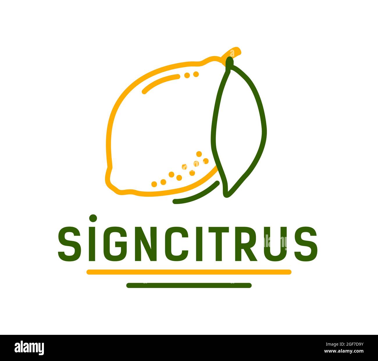 yellow lemon in abstract outline style. Logo of company lemonade Stock ...