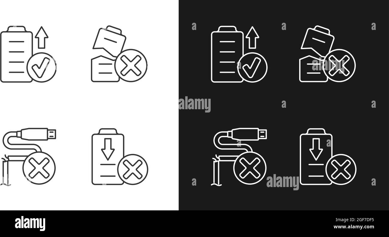 Drone performance linear manual label icons set for dark and light mode Stock Vector Image & Art ...