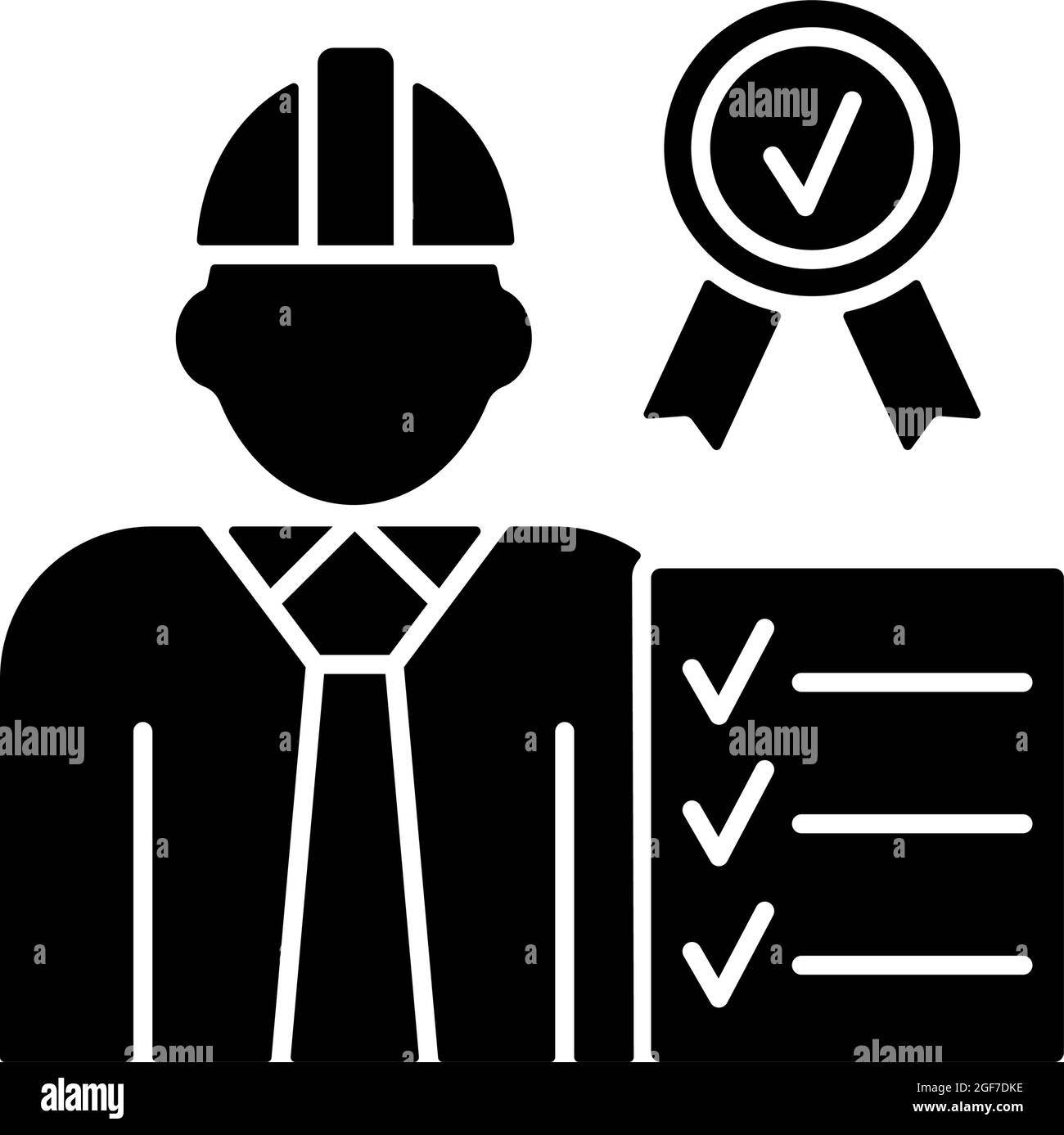 Quality control manager black glyph icon Stock Vector Image & Art - Alamy