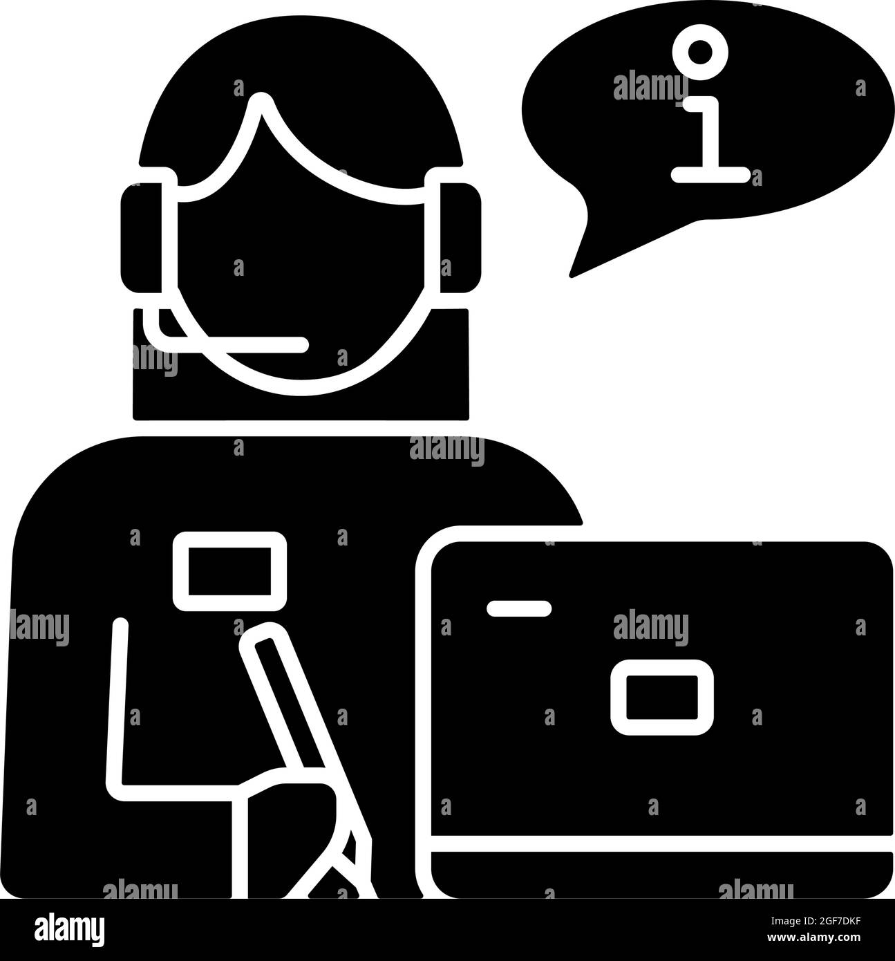 Receptionist black glyph icon Stock Vector Image & Art - Alamy